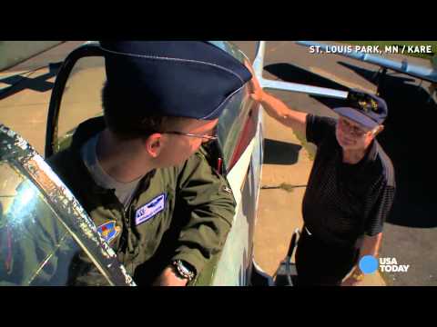 See new Air Force pilot take his 92 YO WWII grandpa flying | First Aero ...