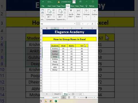 How to Group in Excel #excel #msexcel #shortsvideo #shorts #ytshorts #eleganceacademy #tricks #group
