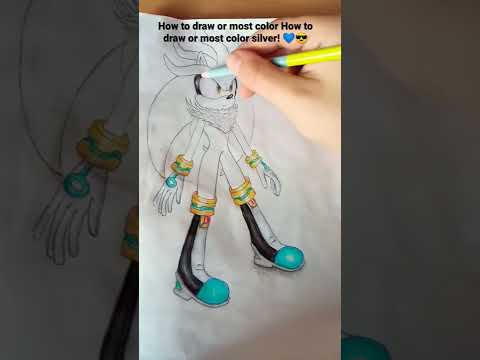 How to draw cute Silver the hedgehog💙😎👌