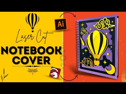 🥵 Hot Air Balloon Notebook Cover Journal Laser Cut Files & SVG Files Template・ 3D File for 3D ...