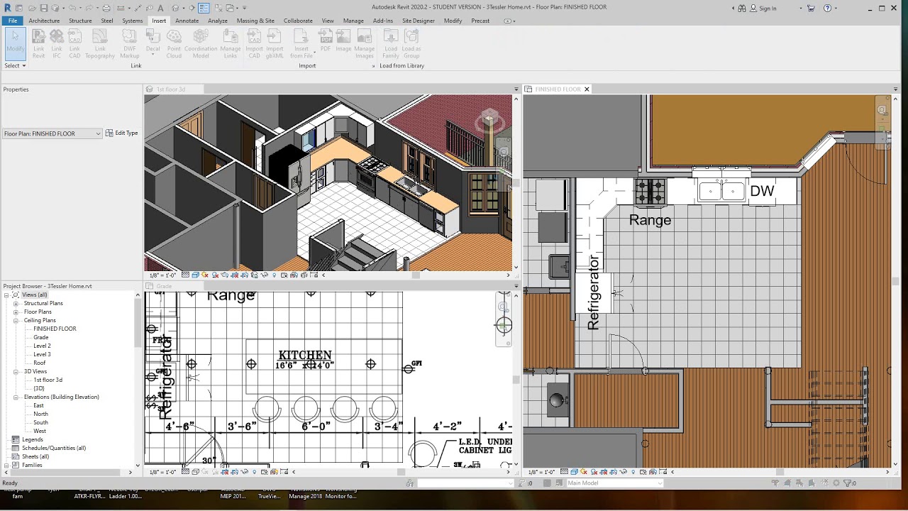 Revit House kitchen top cabinets pt17