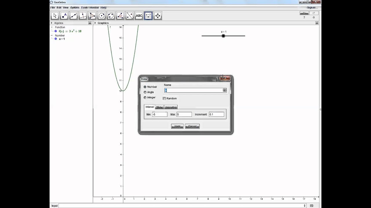 Graphing with Sliders in GeoGebra