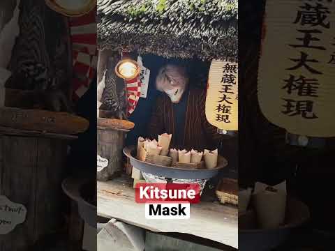 Street Vendor wearing a Kitsune Mask of Fox Mask #shorts #shortsvideo #japan