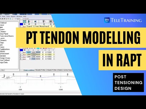 How to do PT tendon modelling in RAPT - Post tensioning concrete structure design engineering