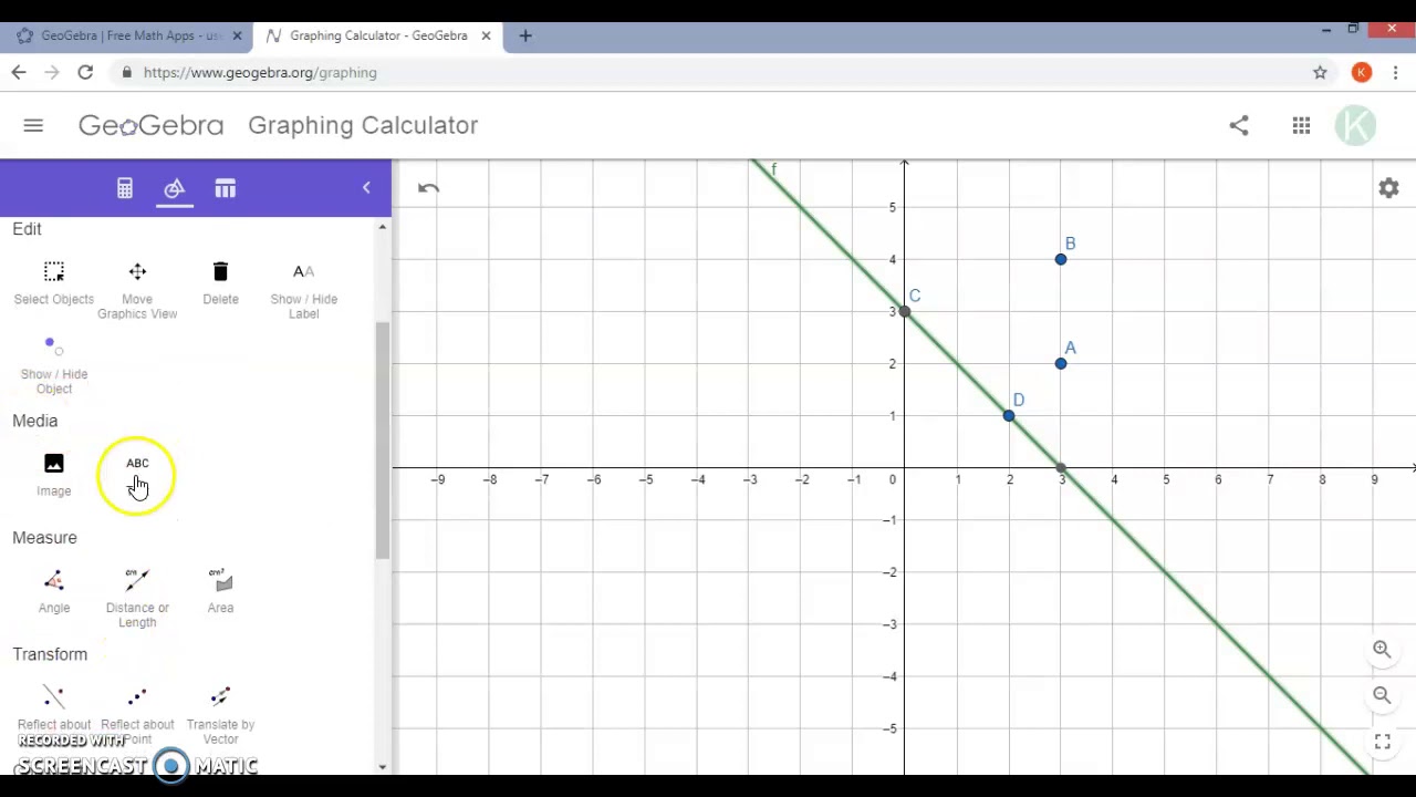 Basic GeoGebra Tools