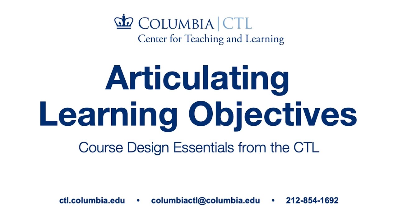 Course Design Essentials (Online) – Articulating Learning Objectives