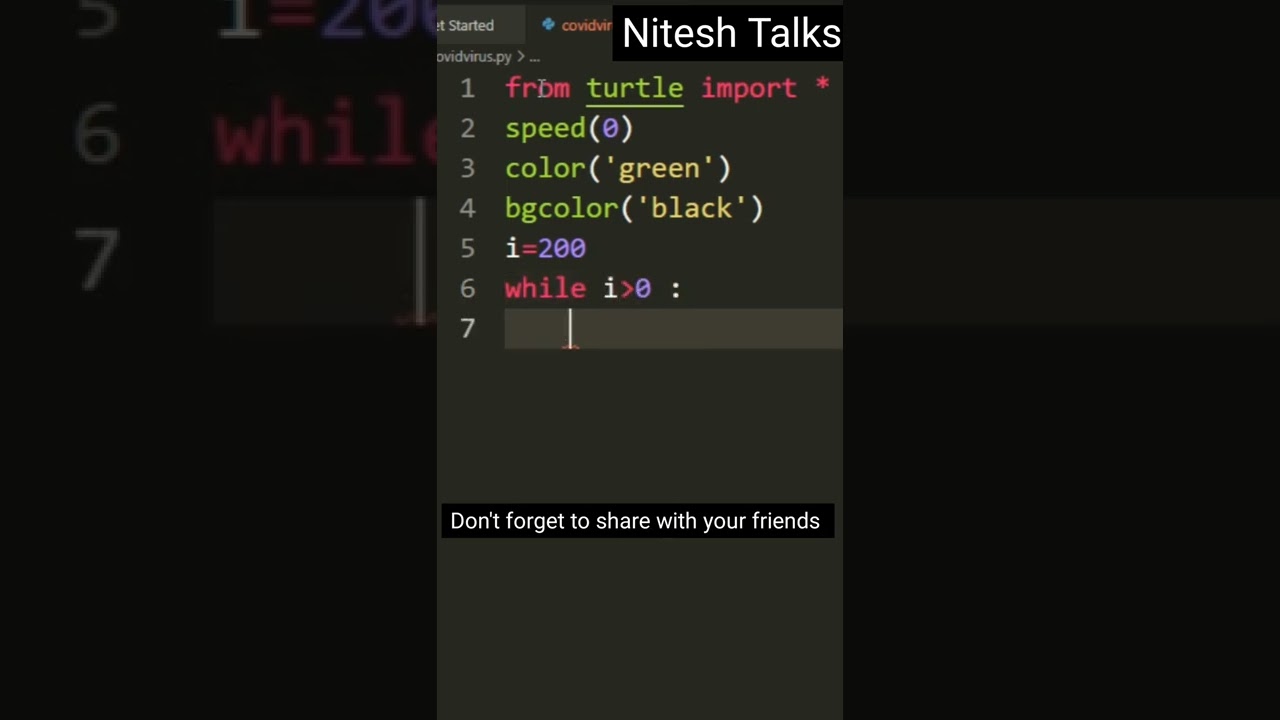 Python Turtle COVID Virus Simulation #niteshtalks #python #pythonprogramming #turtle #pythonturtle