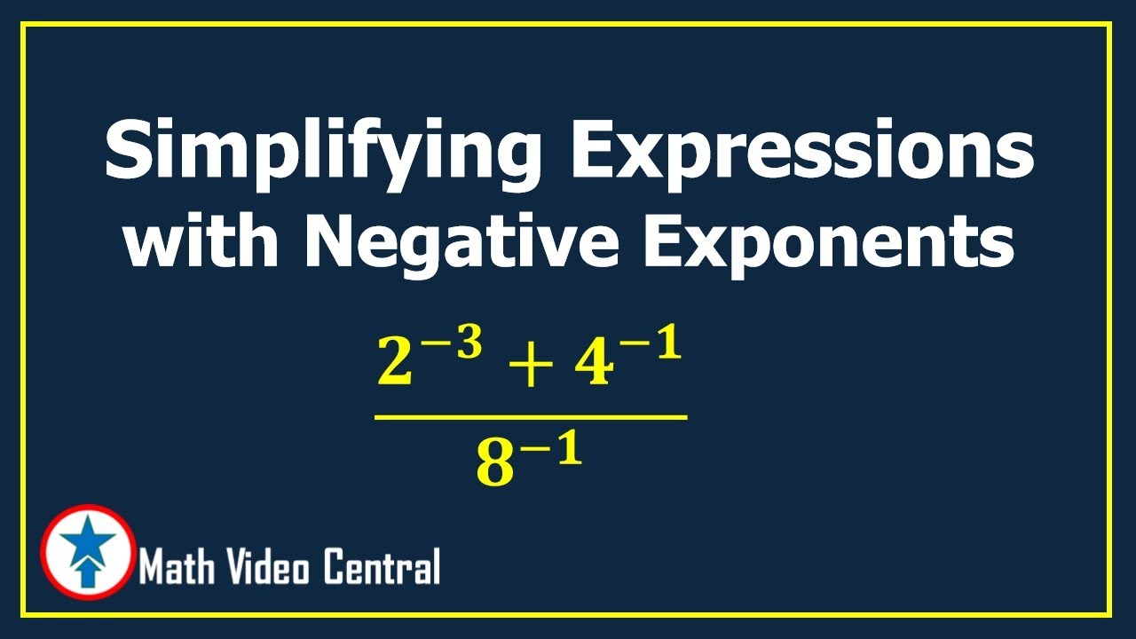 Simplifying Expressions with Negative Exponents | Math Video Central