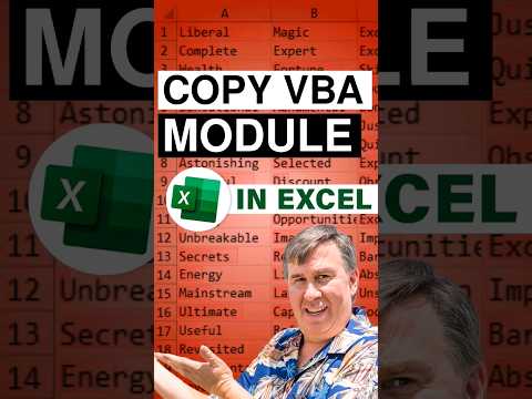 Excel - Effortlessly Copy a VBA Module to Another Workbook #shorts #excel #vba - Episode S0029