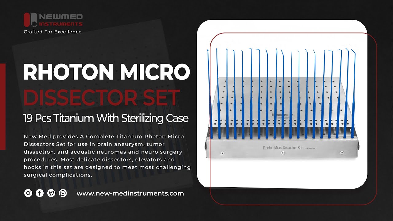 Titanium Rhoton Micro Dissectors Set | Premium Neurosurgery Instruments by New Med