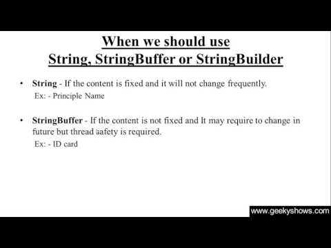 Learn 290 When we should use String or StringBuffer or StringBuilder in Java Programming Hindi ...