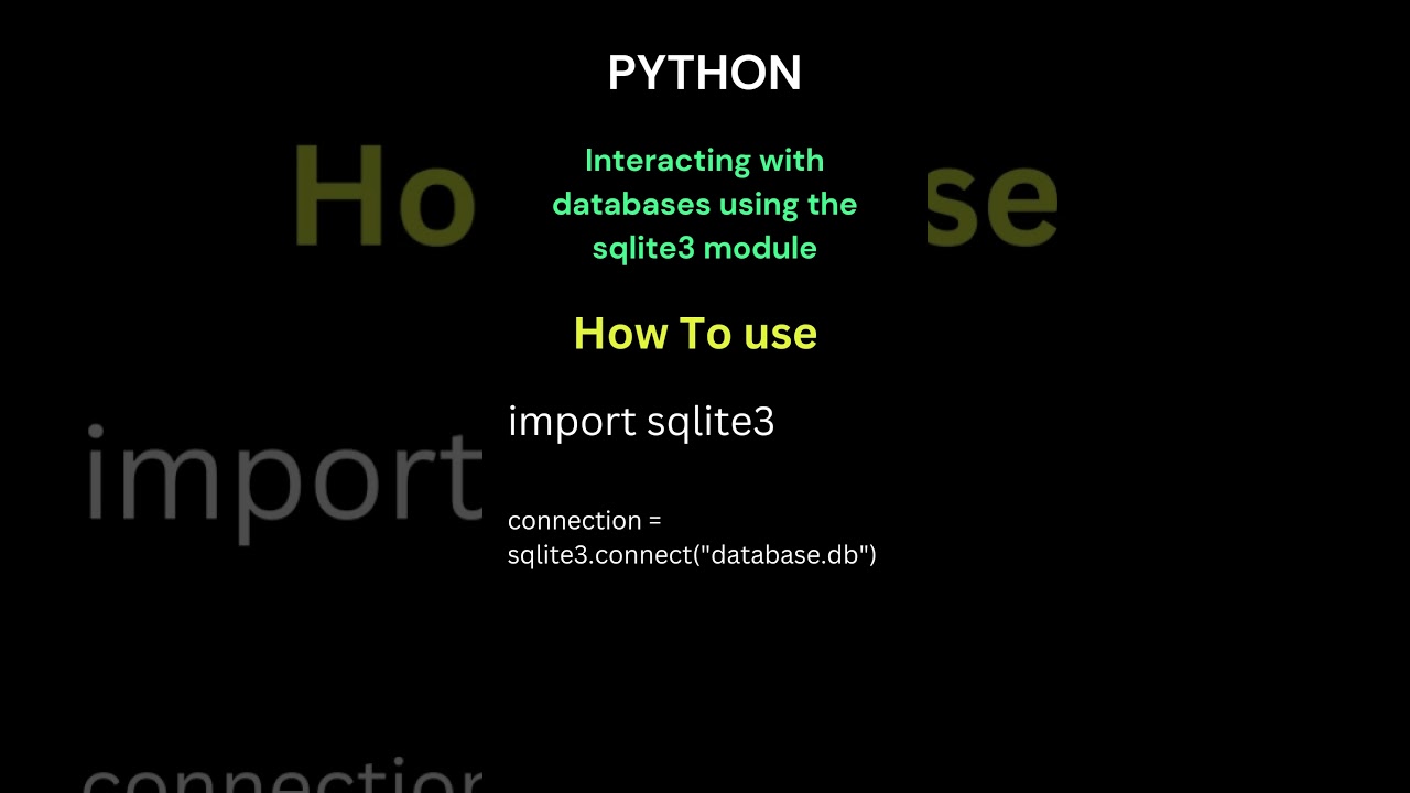 Python - Interacting with Database Using the Sqlite3 Module