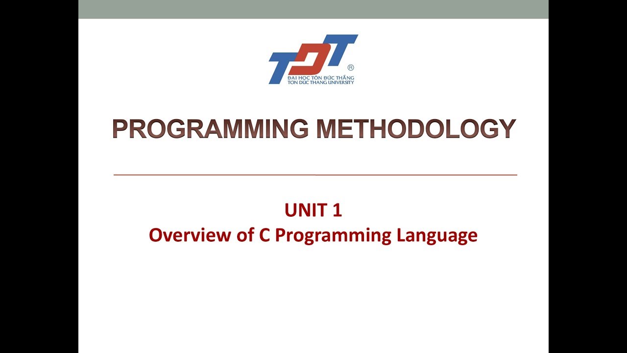 CS501042 - Programming Methodology - Chapter 1