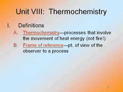 Thermochemistry 1--Intro