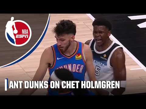 Anthony Edwards puts Chet Holmgren on a poster πΈ | NBA on ESPN