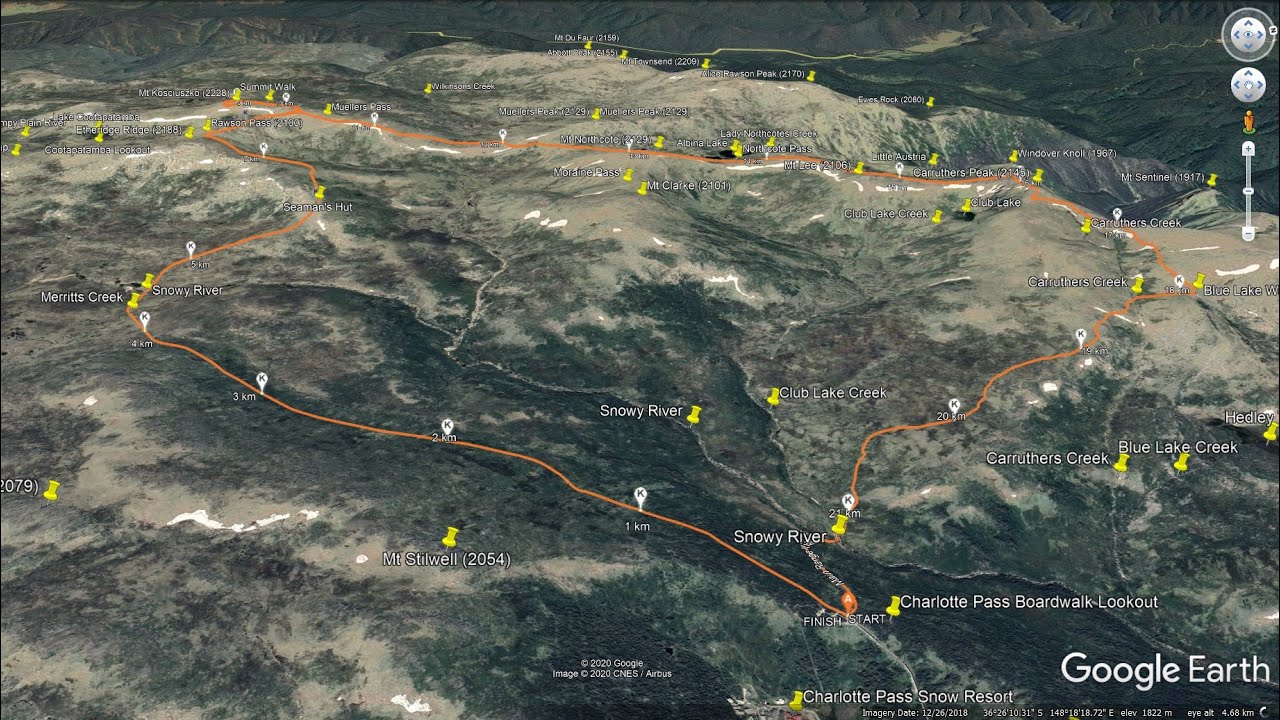 Main Range Track (Mount Kosciuszko Summit Walk) Google Earth Tour
