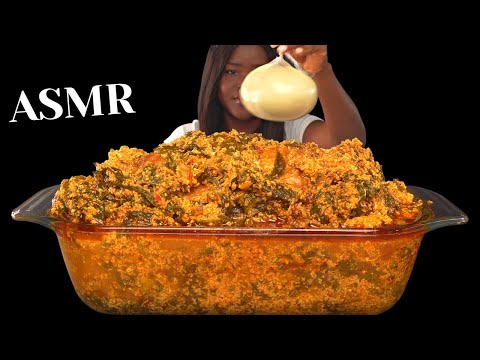 ASMR FUFU & EGUSI SOUP MUKBANG |Turkey wings| Nigerian food (No Talking) Soft Eating Sounds|