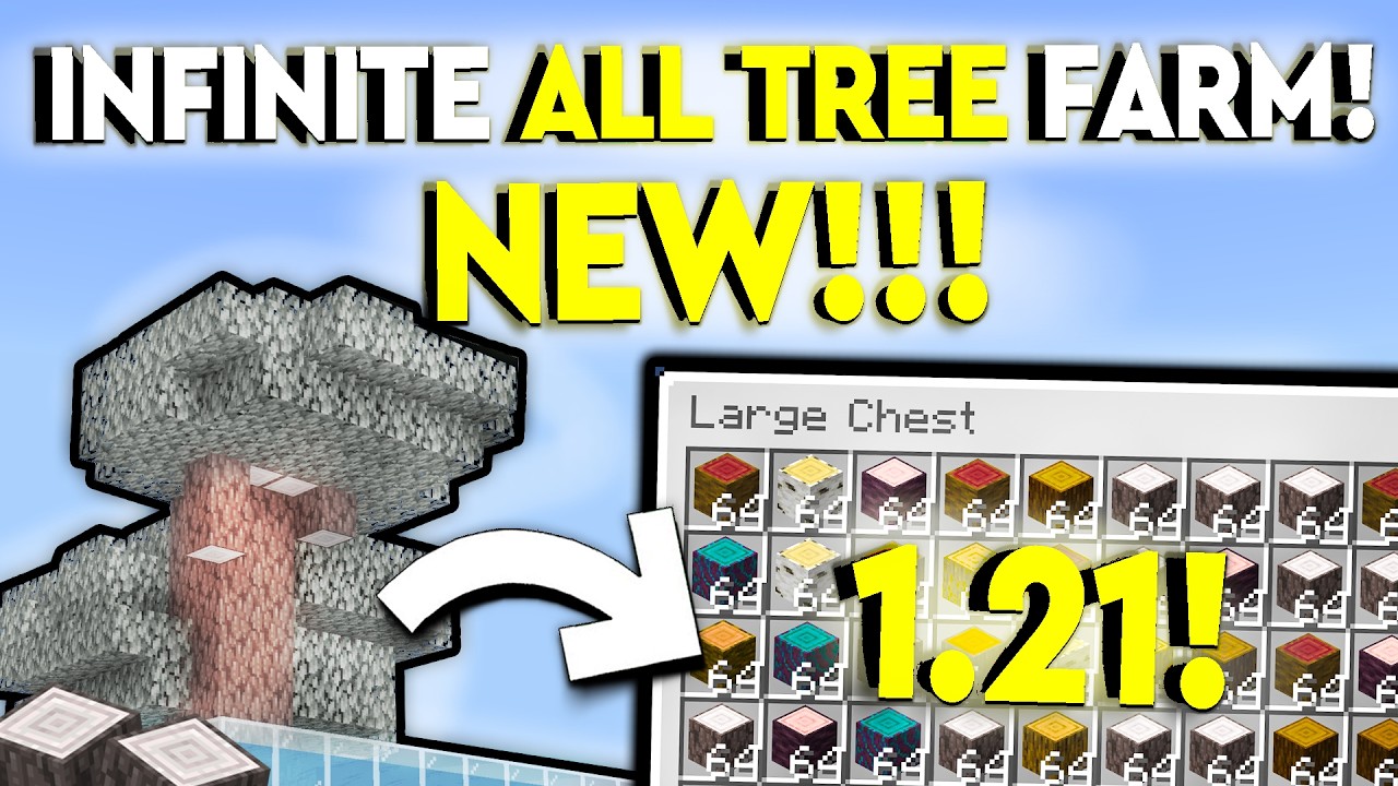 BEST 1.21 INFINITE ALL TREES FARM Minecraft Tutorial! - Minecraft Builders