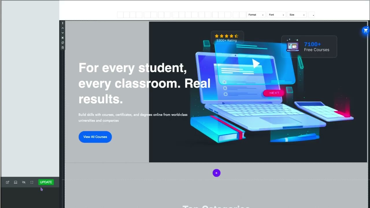 How to add infix LMS new 6 home pages
