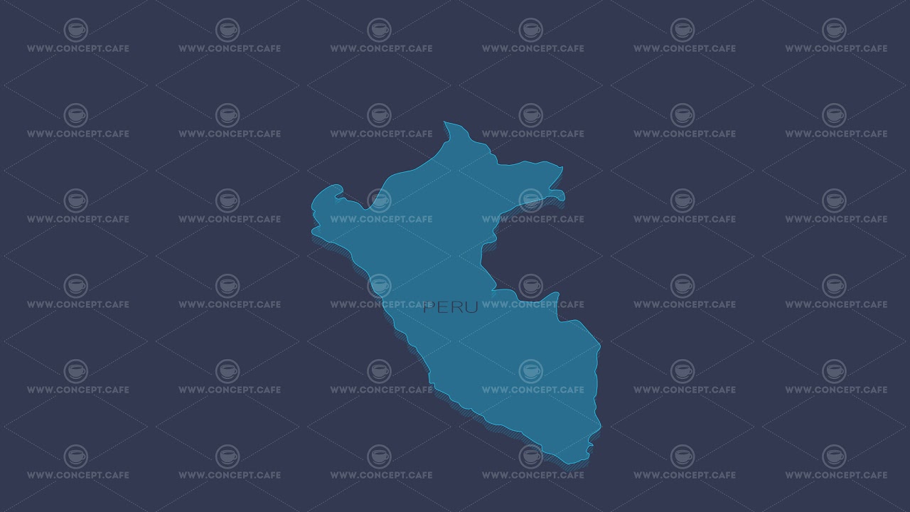 Peru animated map with alpha channel.