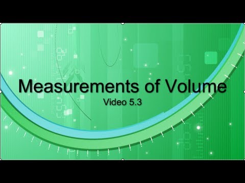 Measurements of Volume