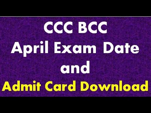 Doeacc CCC/BCC/CCC+/ECC April Exam Date and Admit card Download