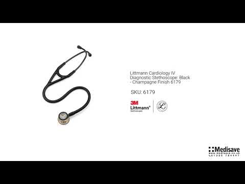Littmann Cardiology IV Diagnostic Stethoscope Black Champagne Finish 6179 6179