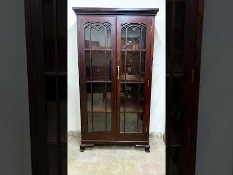 Rosewood Double door bookcase with queen ann legs ❤️ | premium finish | wrenn bennett | chennai