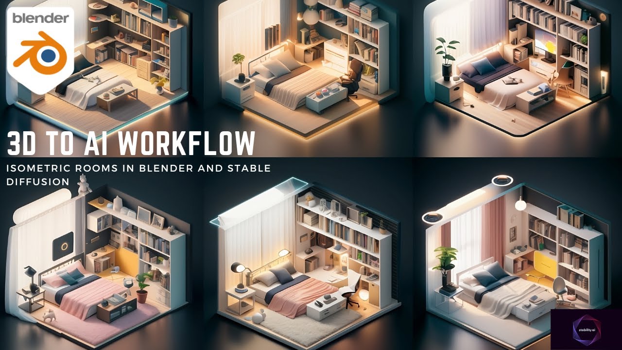 Create Stunning Isometric Rooms with Blender and Stable Diffusion