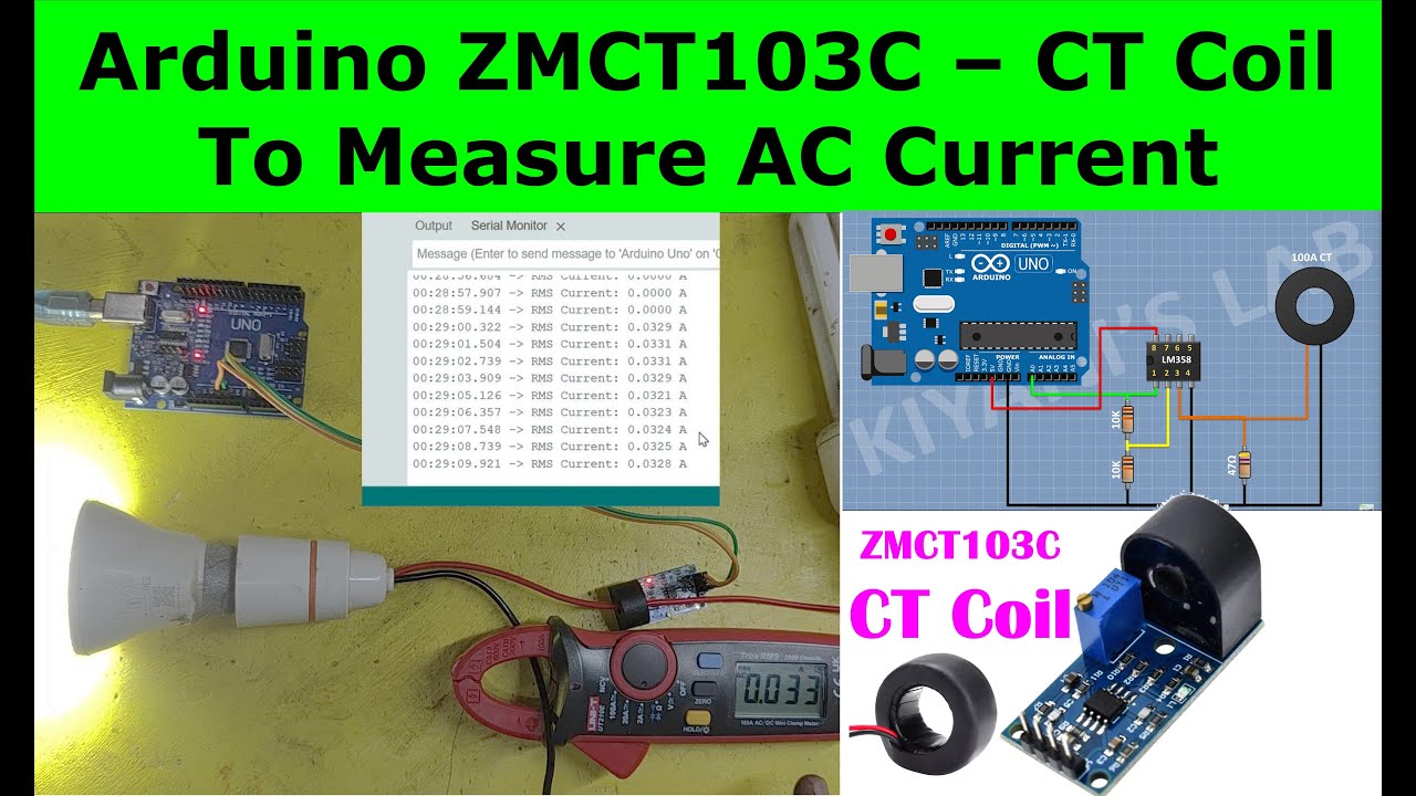 Measure AC Current With Arduino || ZMCT103C CT Coil || Arduino CT Coil || arduino ac current sensor