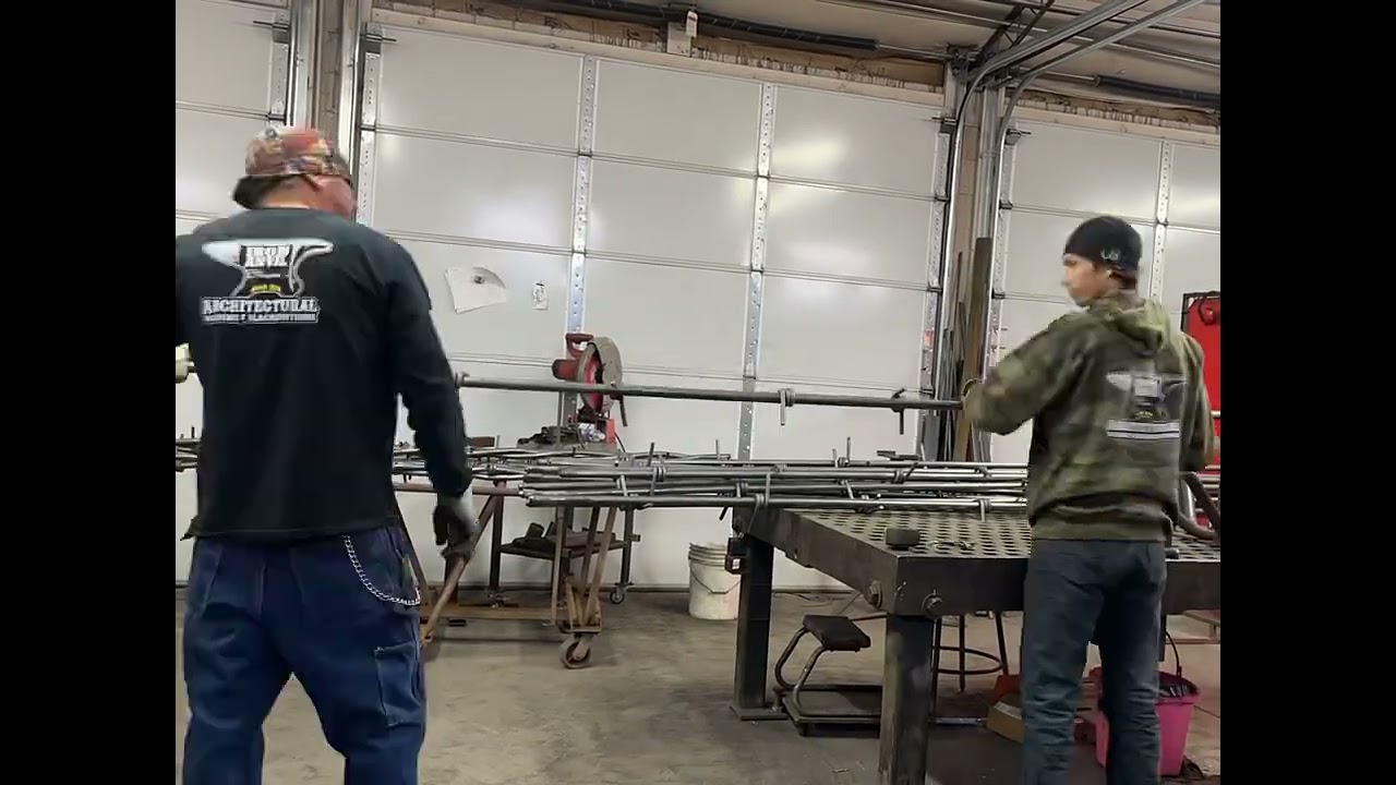 Twisting up some of that big barbwire #theironanvil #gate #fence  theironanvilnm.com
