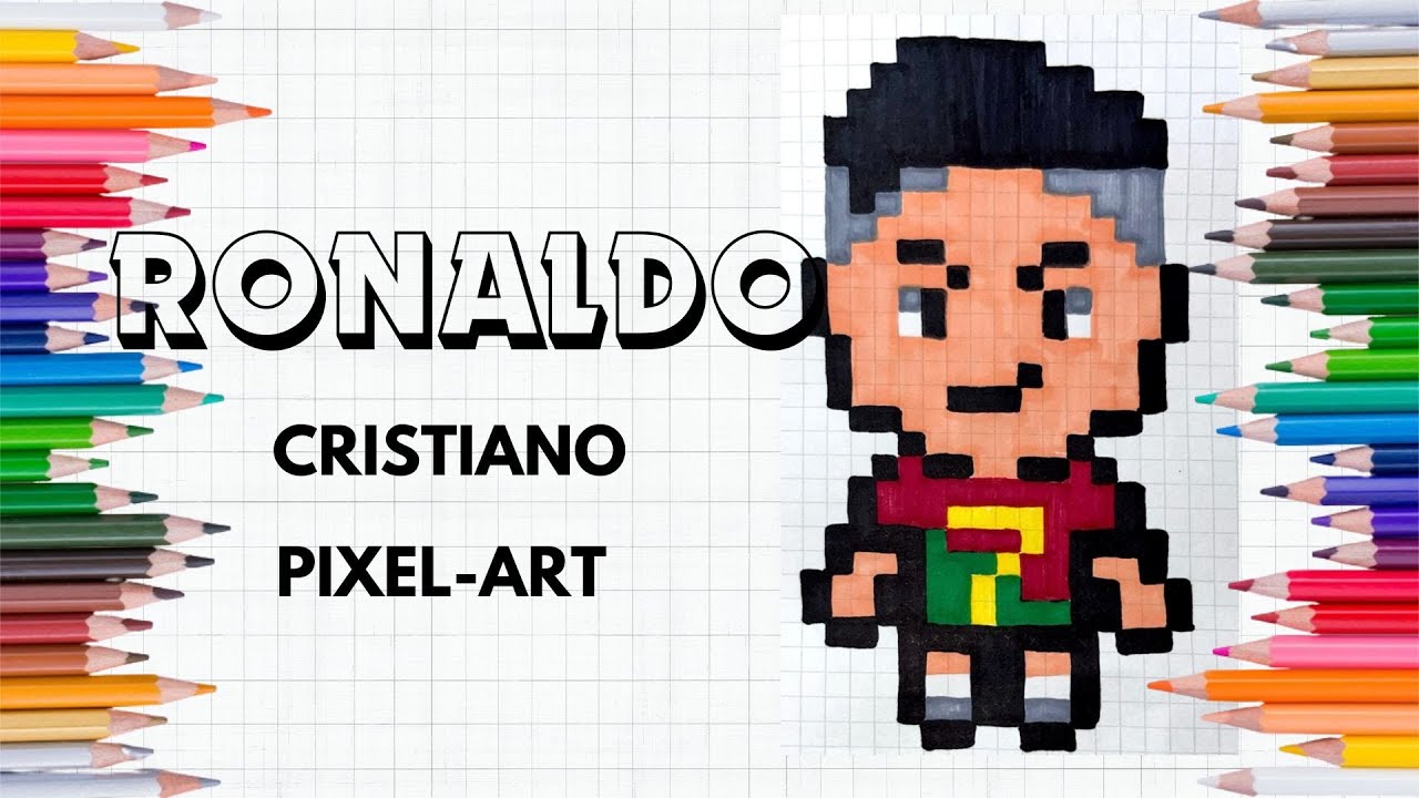 Pixel Art Tutorial: Drawing CRISTIANO RONALDO Step By Step