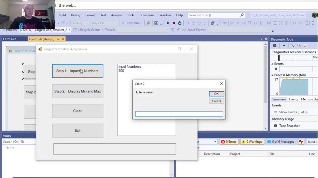 8 1 Minimum Maximum Array Values Visual Basic