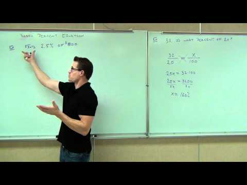 Prealgebra Lecture 7.3: Using the Basic Percent Equation. How to Solve Percent Equations