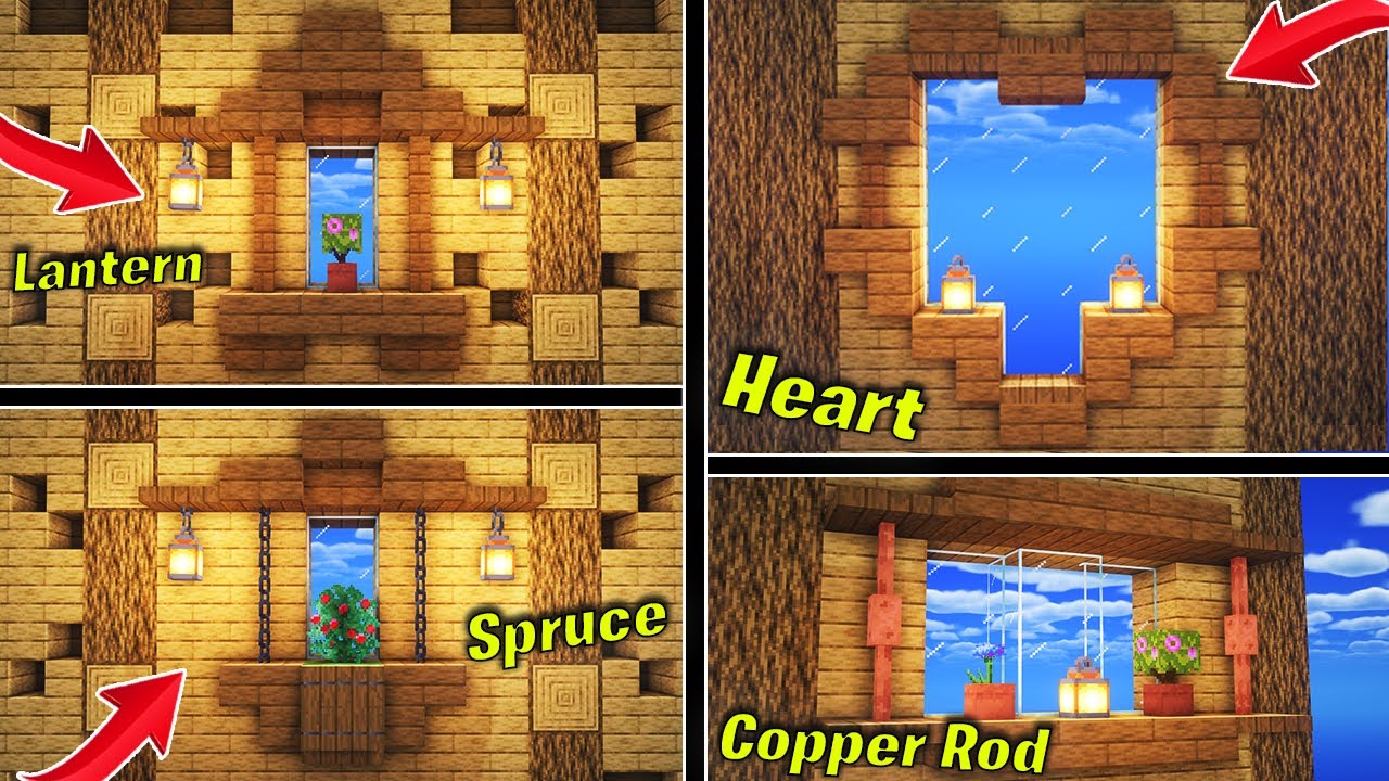 12+1 Simple Window Decoration Design Idea - Minecraft Tutorial