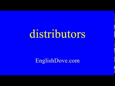 How to pronounce distributors in American English.