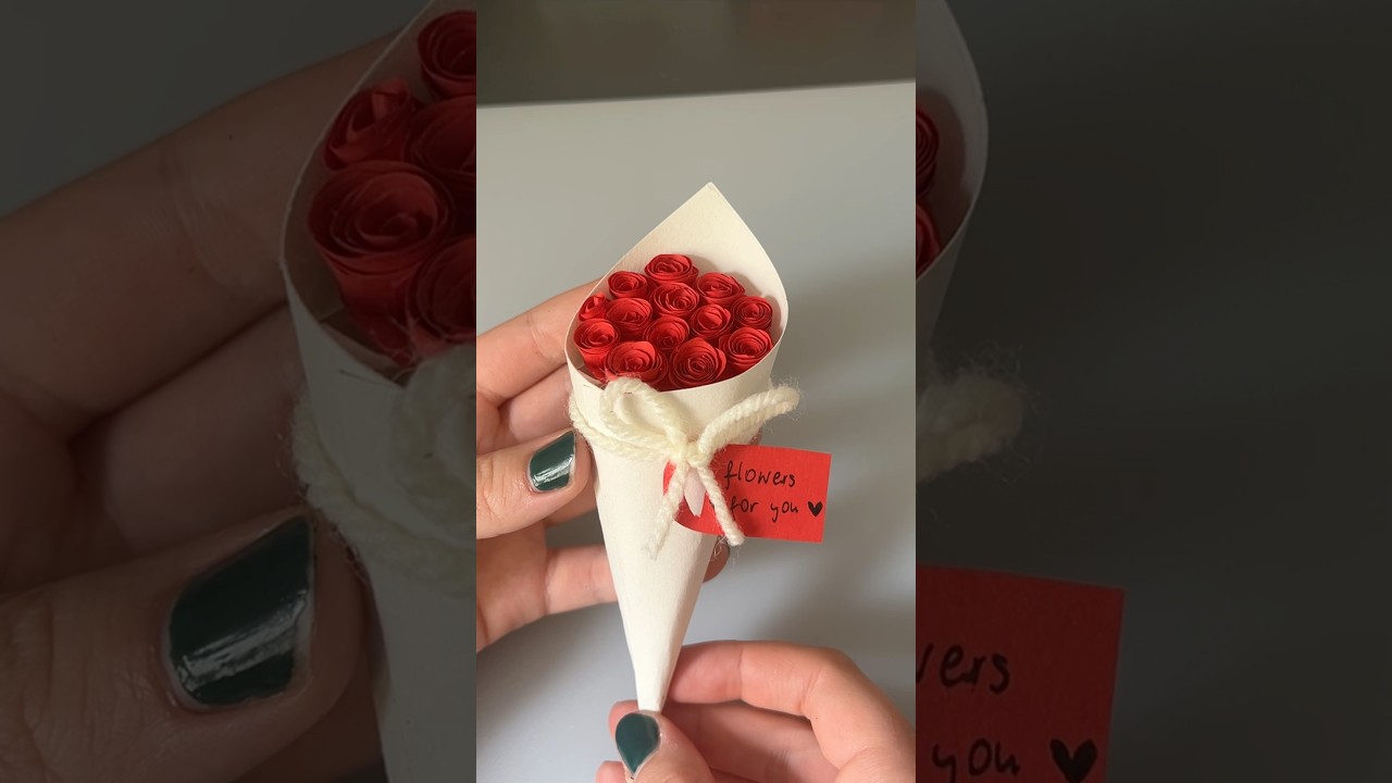 Paper roses bouquet tutorial - cute last minute Mother’s Day gift #handmadegifts #diy #giftideas