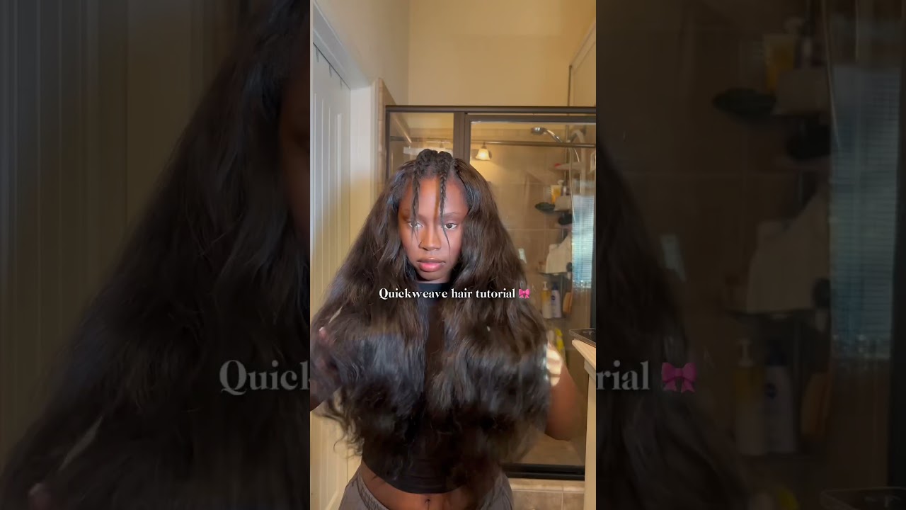 Easy Quickweave Tutorial🎀 #hairtutorial #hairstyle #haircare #quickweave