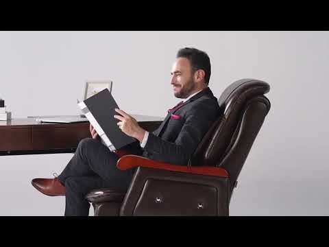 This Executive Chair Is Pure Power & Comfort – Full Grain Leather, Massage & Style!