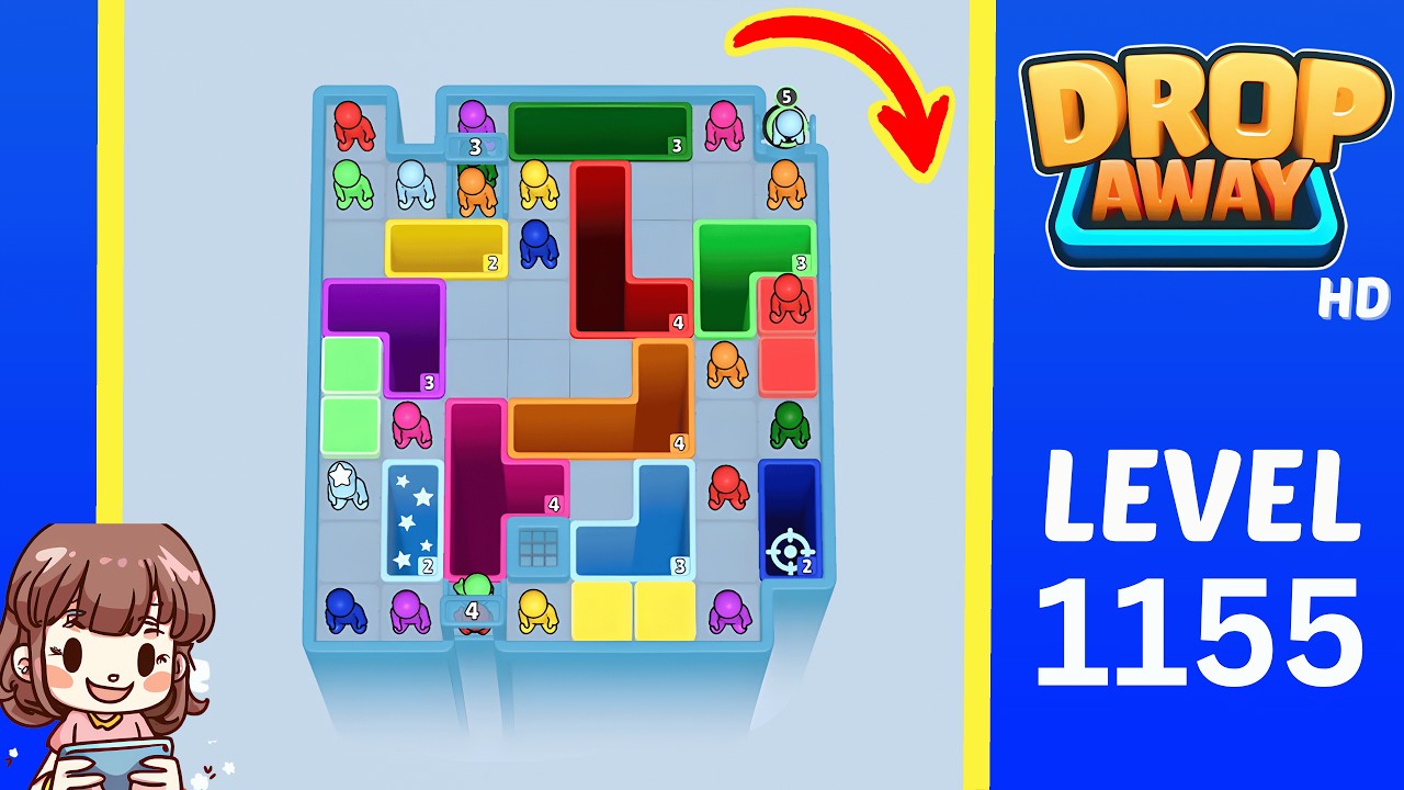 Drop Away Level 1155 Solution Walkthrough