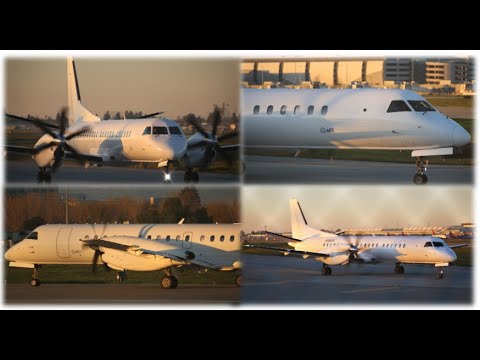 RARE Air Charter Express (Freight Runners Express) Saab 2000 N506FR heading out of KSJC (FRG213)