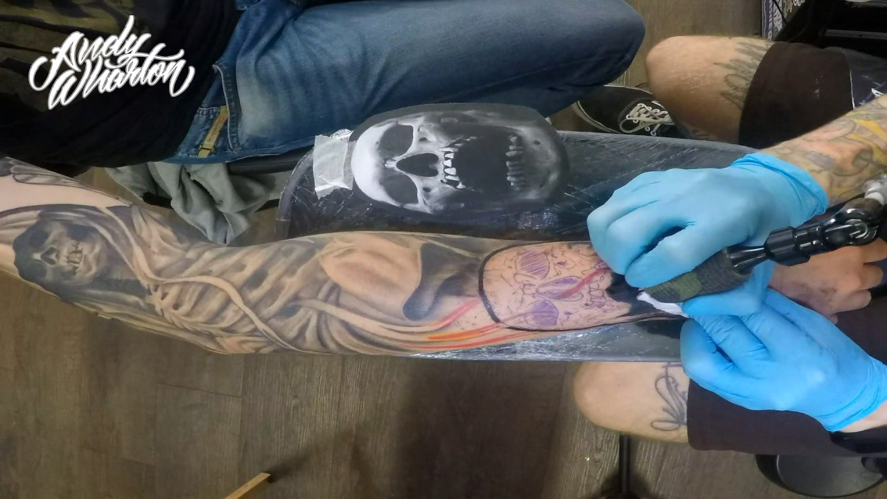 skull tattoo timelapse by Andy Wharton