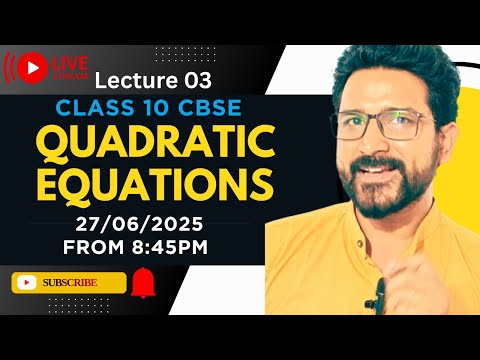 Quadratic Equations Lecture 03 | Nature of Roots & Formula Method | Class 10 CBSE Maths | Board 2026