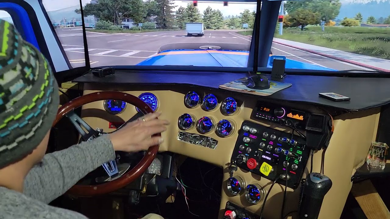 American Truck Simulator played with a realistic driving cab rig ...