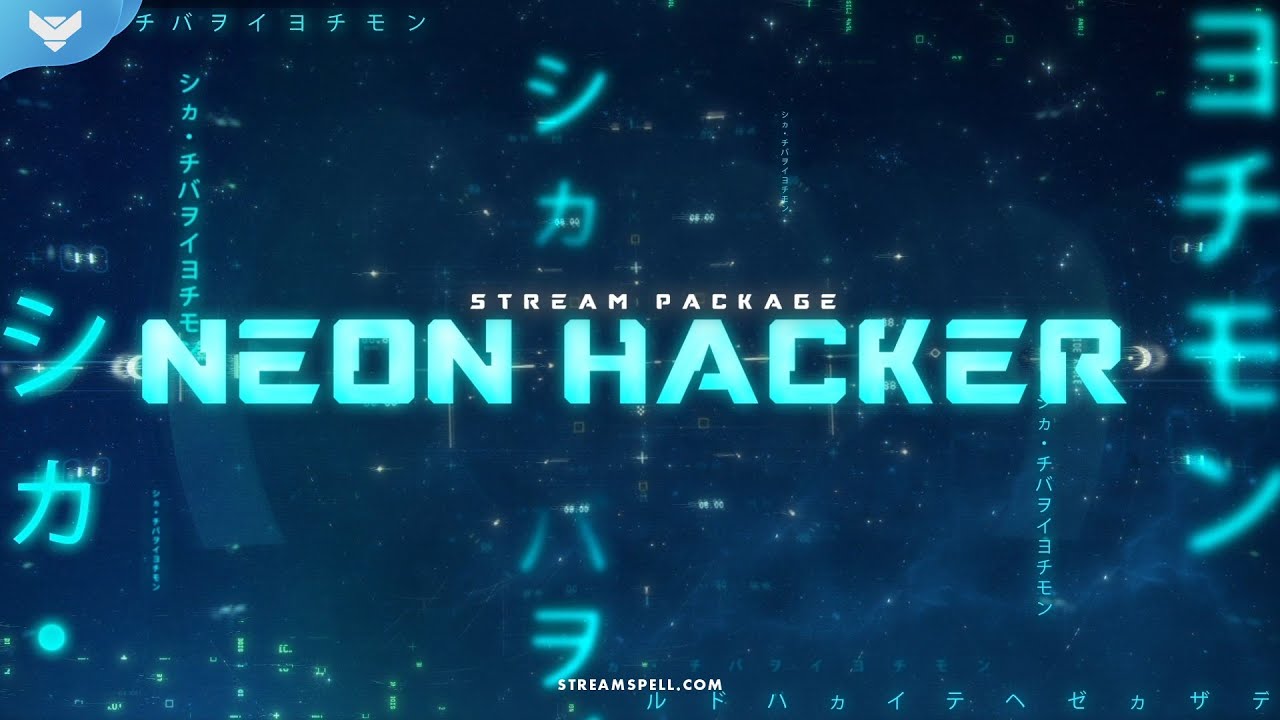 Neon Hacker Stream Overlay Package by StreamSpell