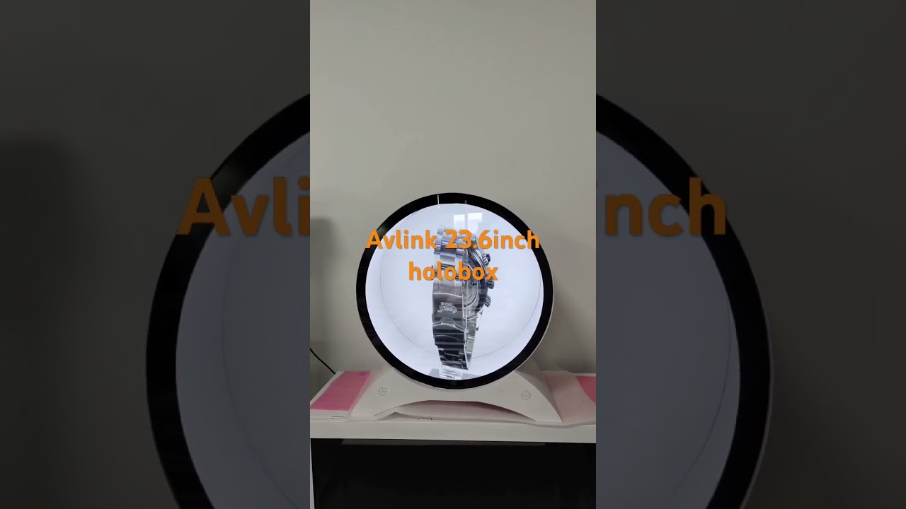 AVLink 23.6inch round transparent showcase holobox LCD display touch screen Android operating system