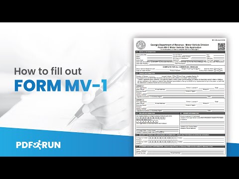 How to Fill Out Form MV-1: Georgia Vehicle Title Application Online | PDFRun