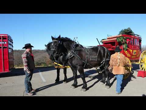 "Bill and Bruce" deliver the annual Christmas tree to Cedar Crest