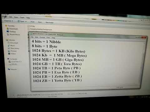 Measurements in Computer bit , byte , kb , mb , gb , tb