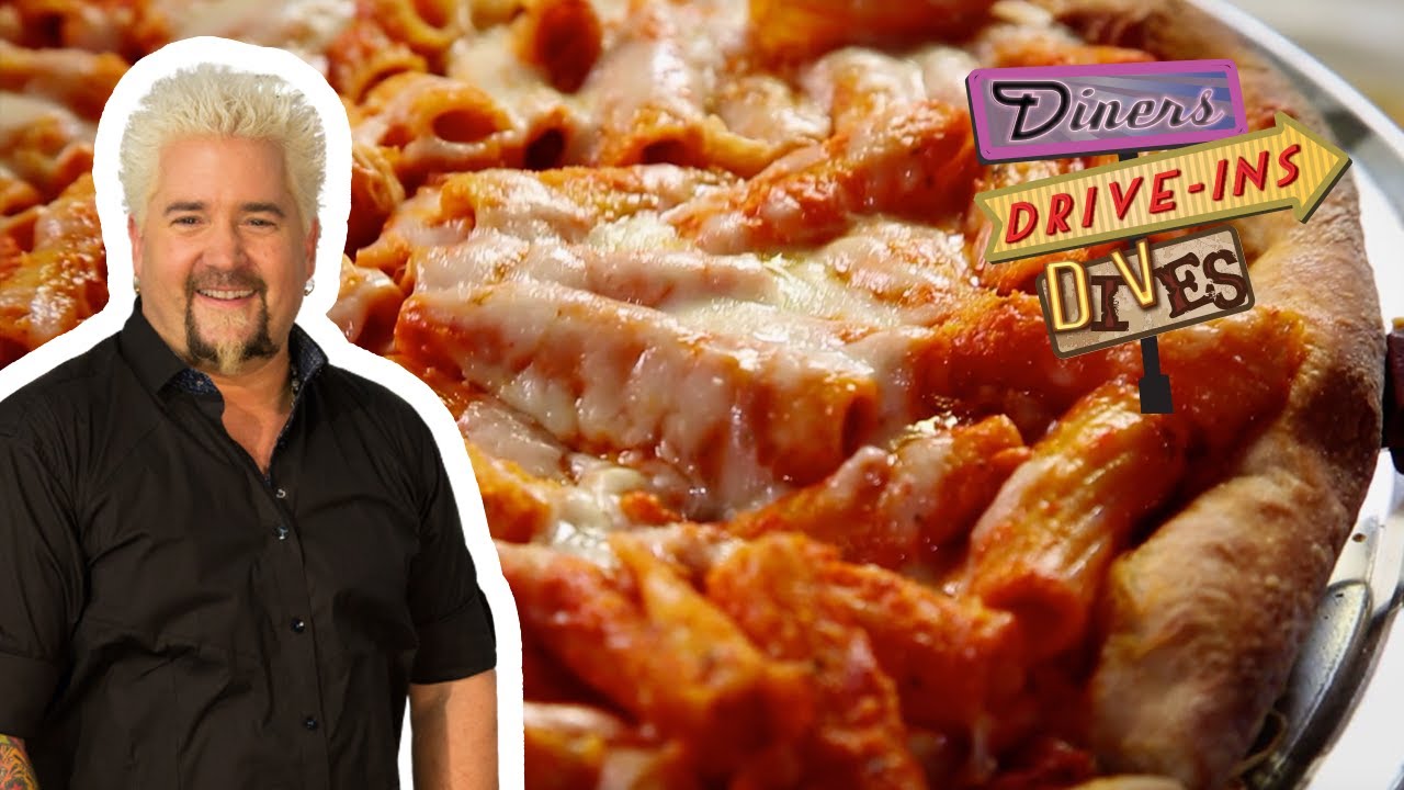 Guy Fieri Tries Baked Ziti Pizza | Diners, Drive-Ins And Dives | Food ...